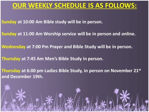 Weekly Schedule – Living Gospel Baptist Church
